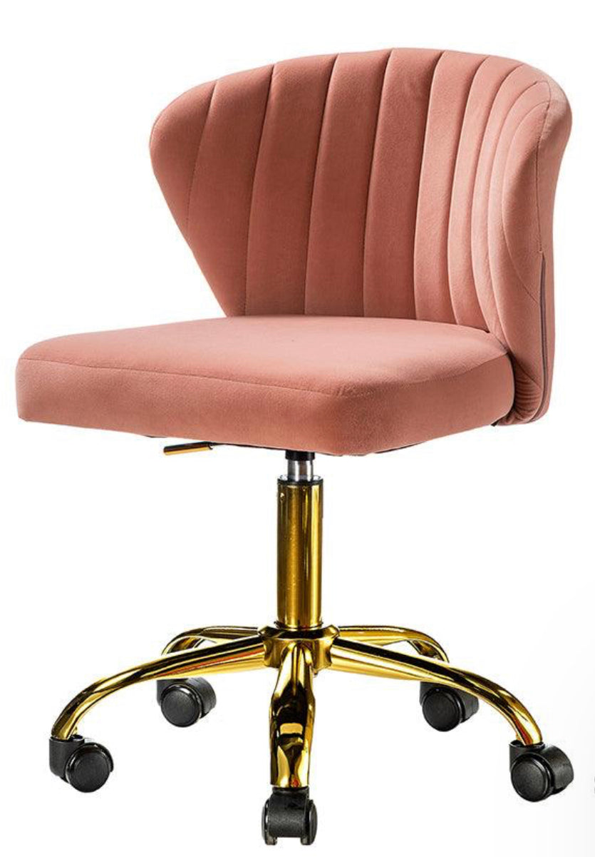 Blush Velvet Desk Chair – Loose Ends 38655 LLC