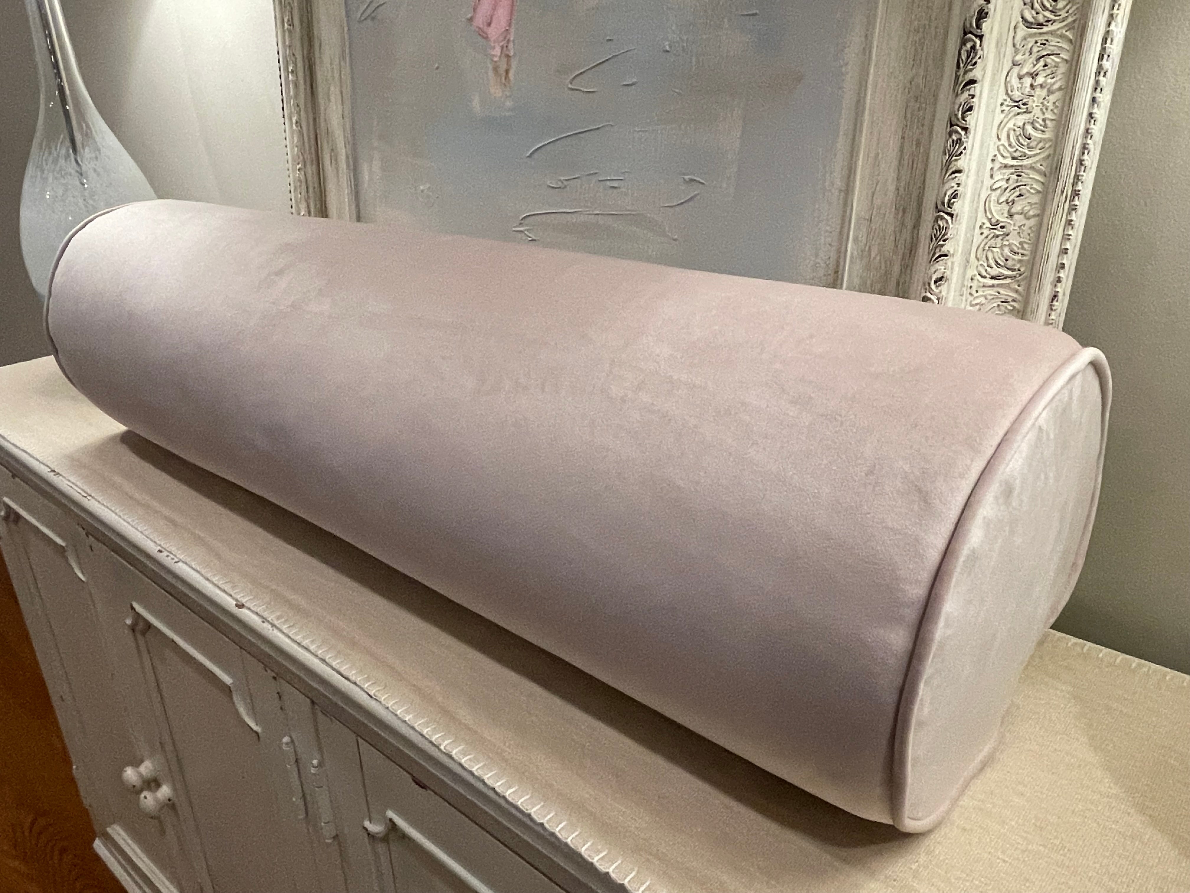 Custom Bolster Pillow In Blush Velvet – Loose Ends 38655 LLC